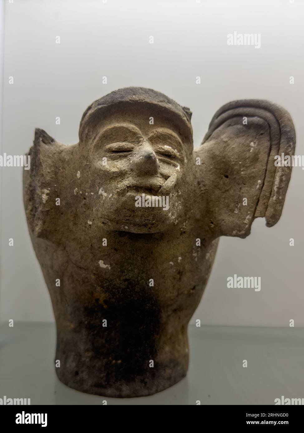 A Mayan ceramic effigy censor in the visitors center museum in the ...