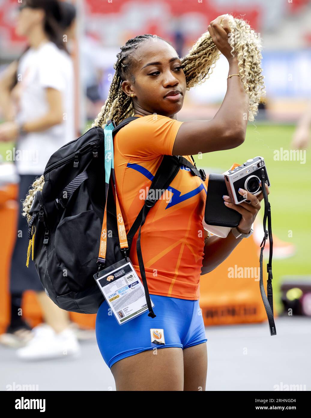 BUDAPEST - N'ketia Seedo during an open training on the track in the ...