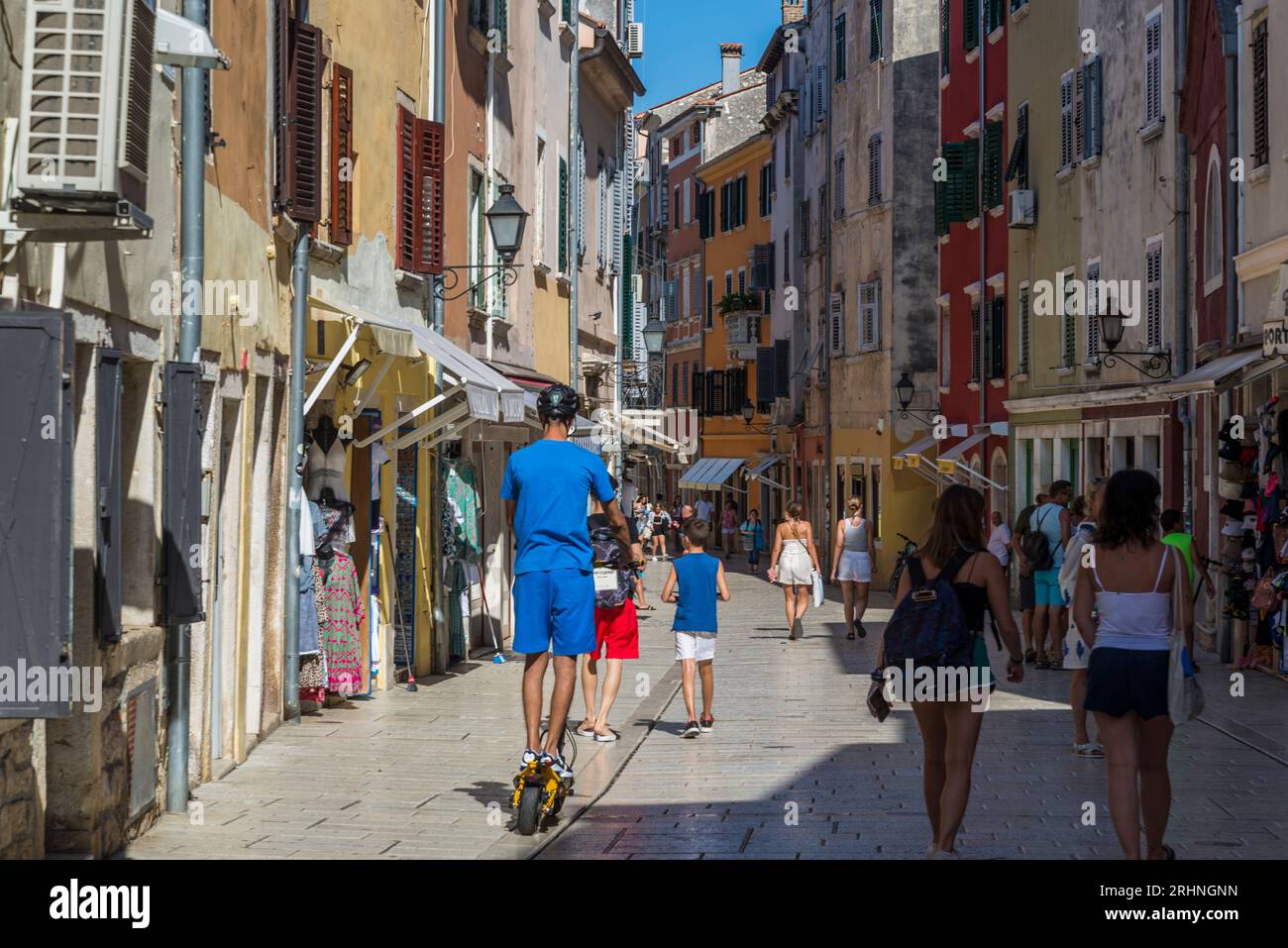 Grisia Street, Main pedestrian street, Rovinj, Istria, Croatia Stock ...