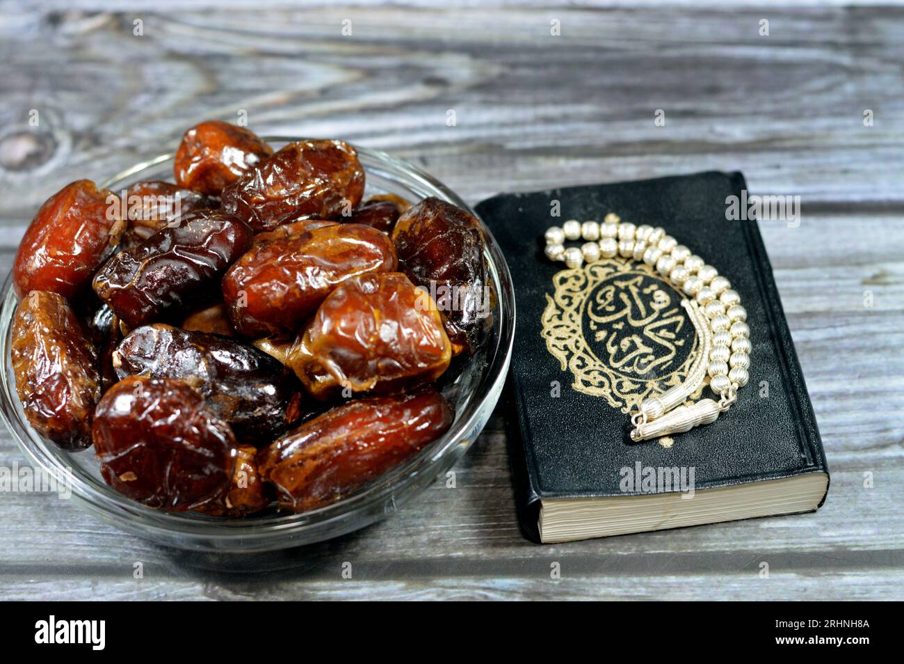 Ramadan background, Ajwa dates, a cultivar of the palm date used in ...