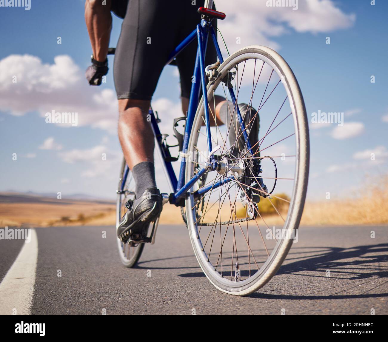 Cyclist legs closeup road hi-res stock photography and images - Alamy
