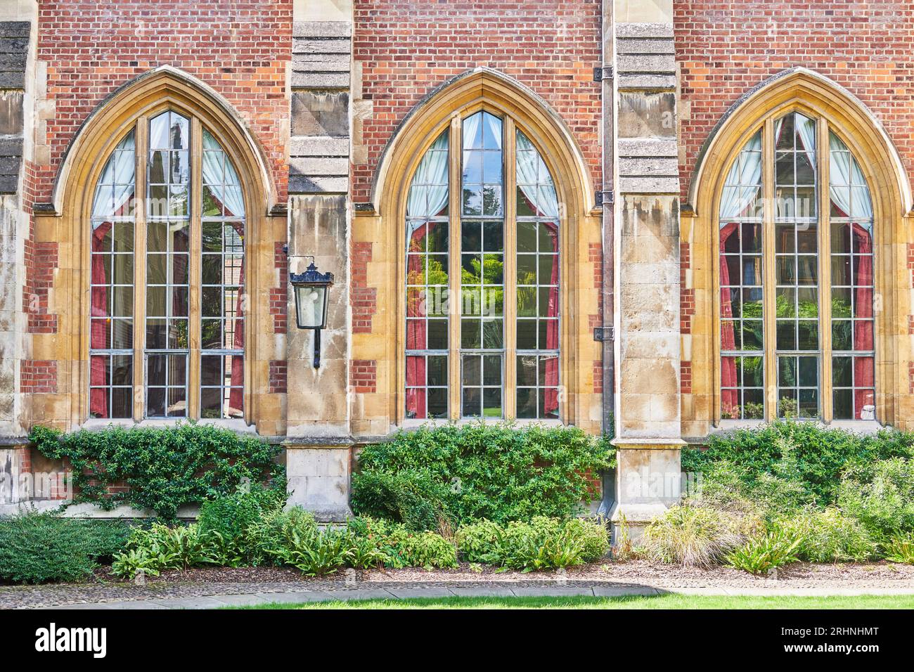 A trio of arched windows at the dining room of Pembroke College ...