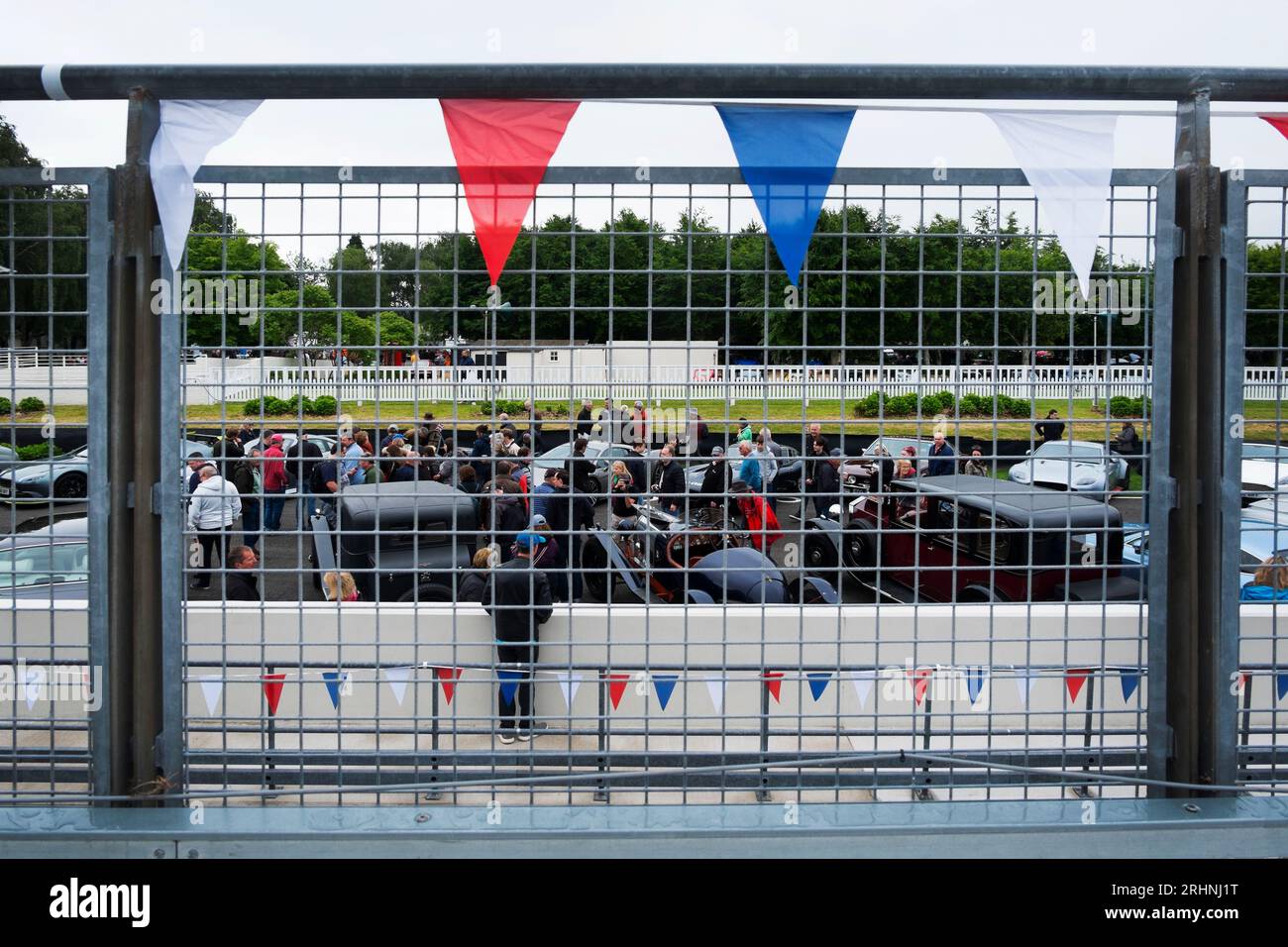 Cars lined up on track at Rule Britannia Breakfast Club Meeting to ...