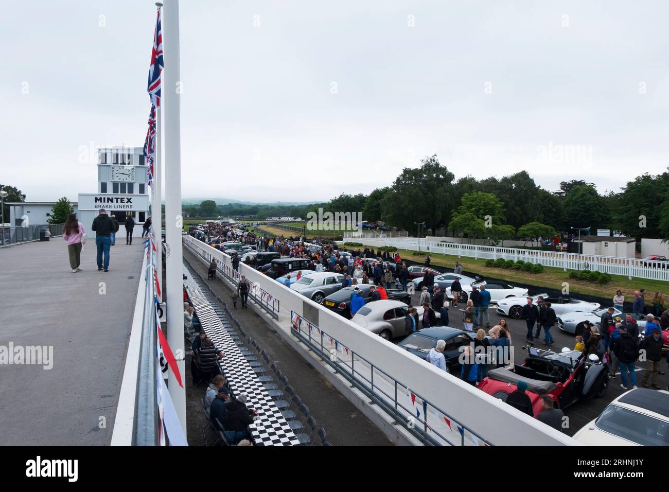 Cars lined up on track at Rule Britannia Breakfast Club Meeting to ...