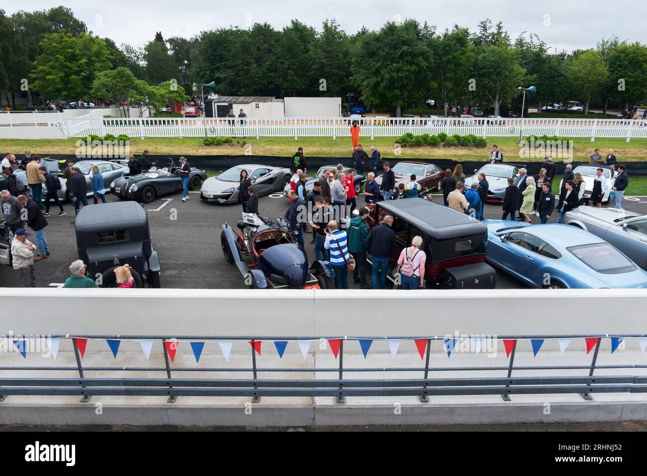 Cars lined up on track at Rule Britannia Breakfast Club Meeting to ...