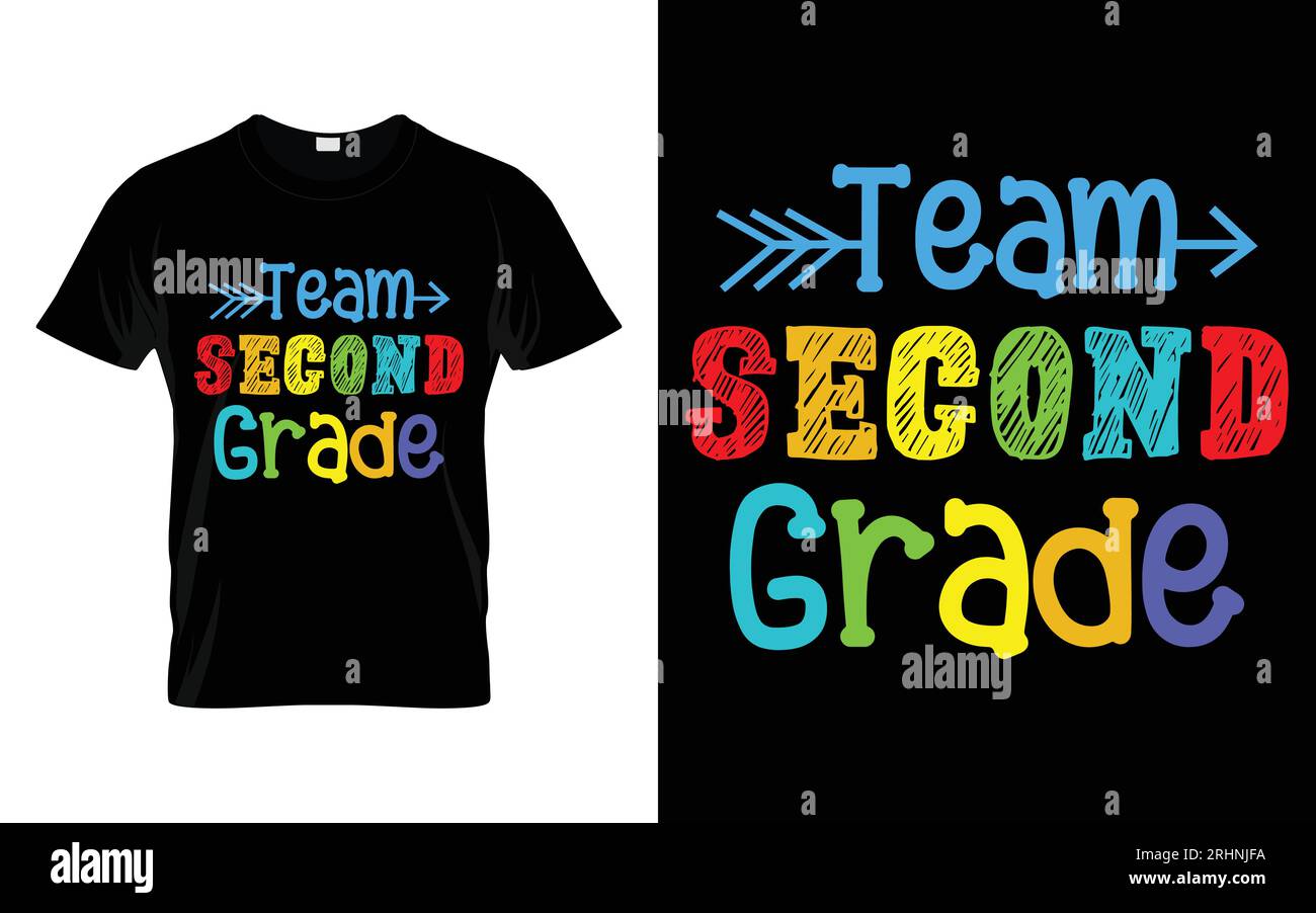 Team Second Grade Back to school typography t shirt design Stock Vector ...