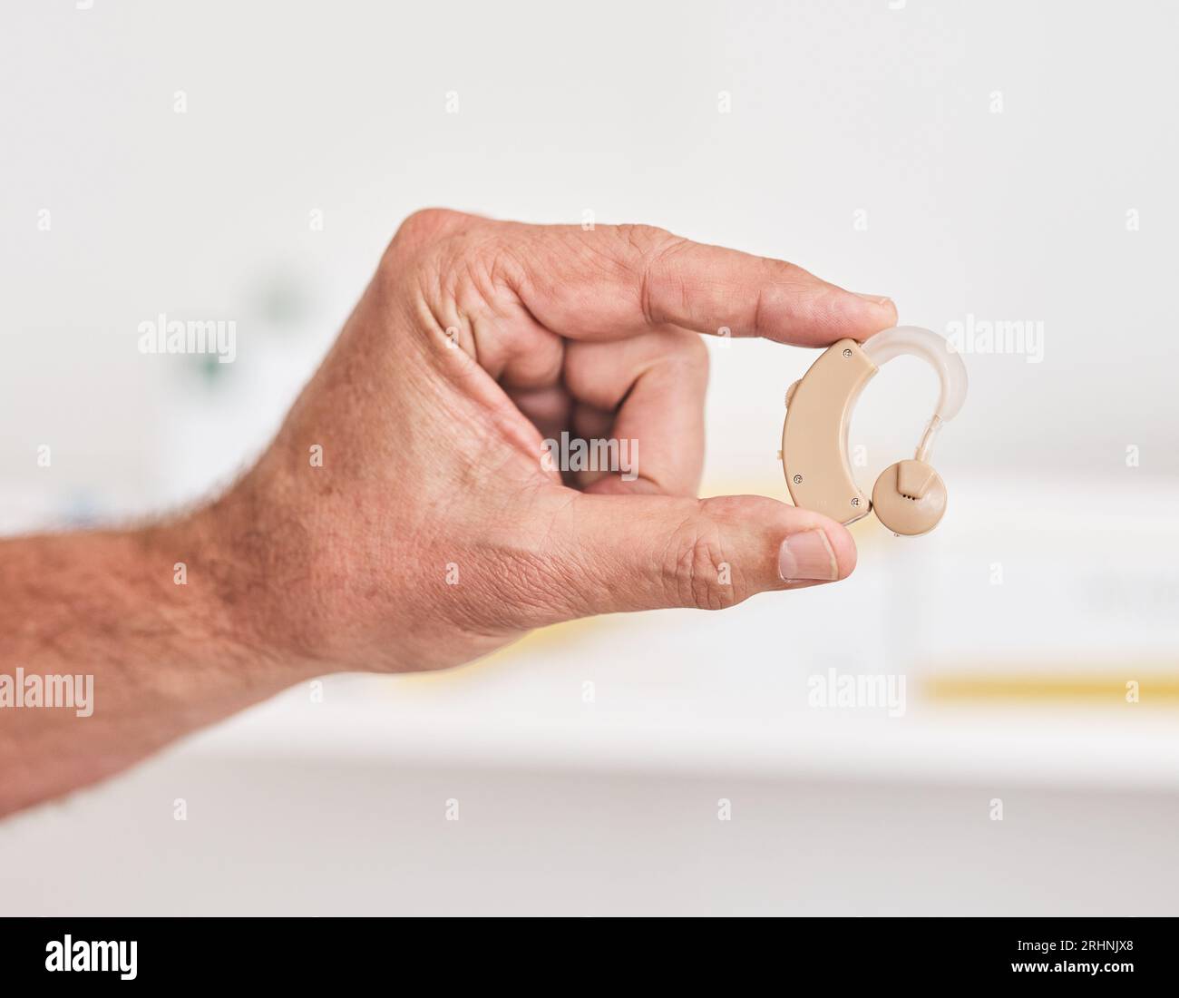 Hearing aid, hands and person with disability for medical support ...