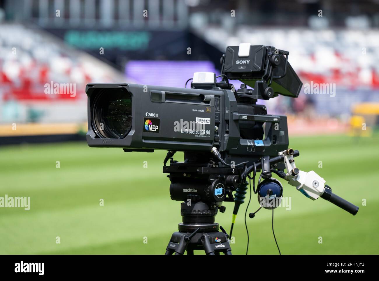 Budapest, Hungary. 18th Aug, 2023. A TV camera stands in the national ...