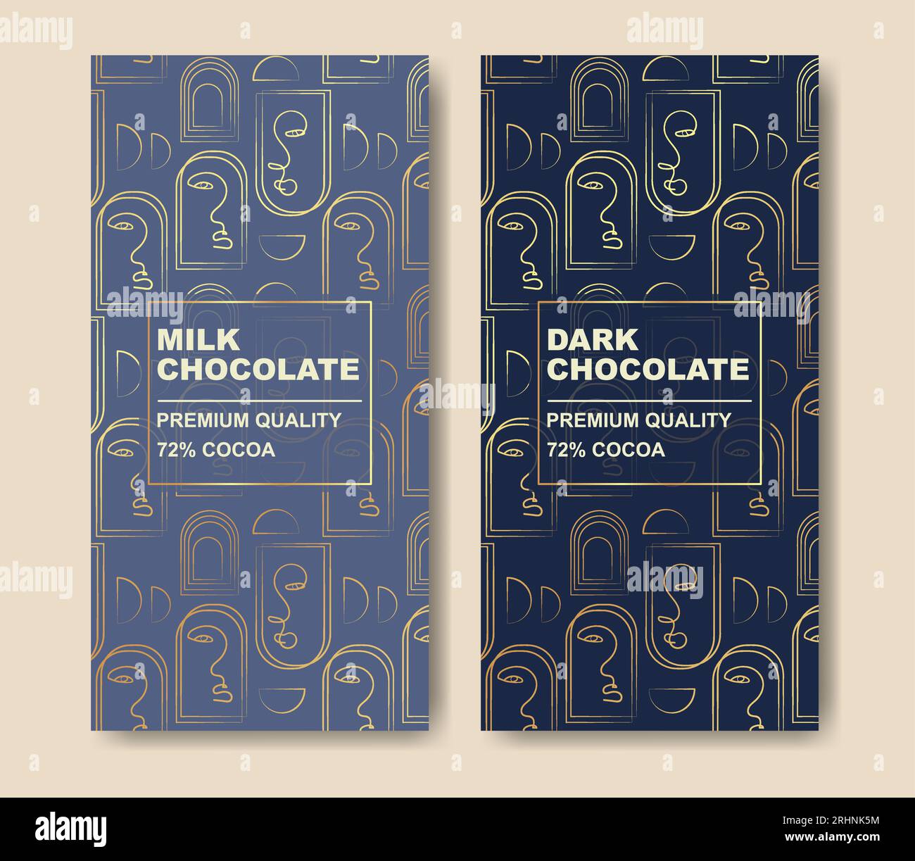 Organic chocolate bar golden design. Abstract choco packaging vector ...