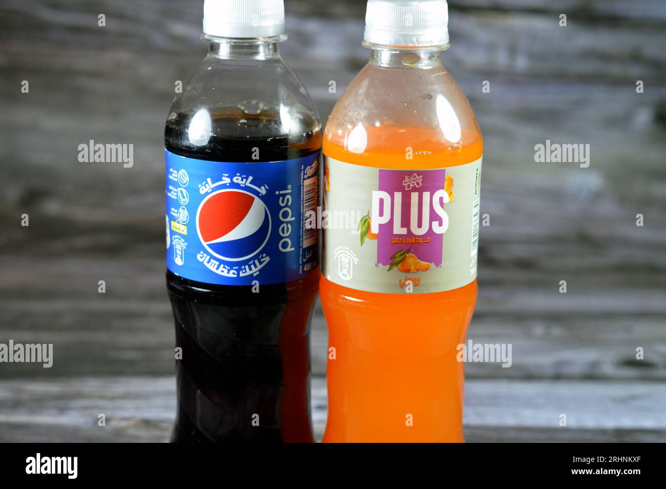 Cairo, Egypt, July 29 2023: Pepsi, a Cola flavor plastic bottle, a ...