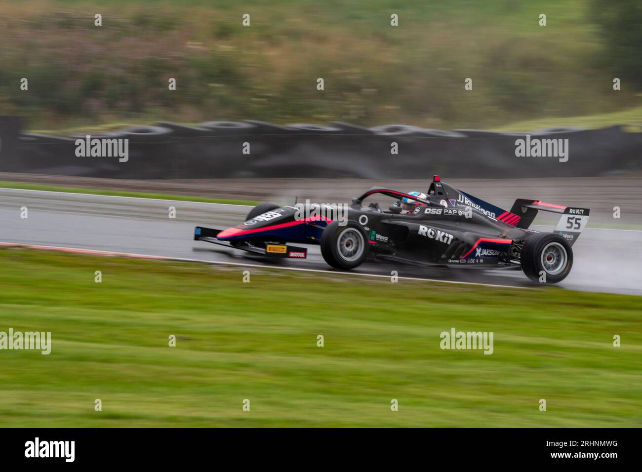 British F4 Dion GOWDA (#55) Rodin Carlin at Knockhill Racing Circuit ...