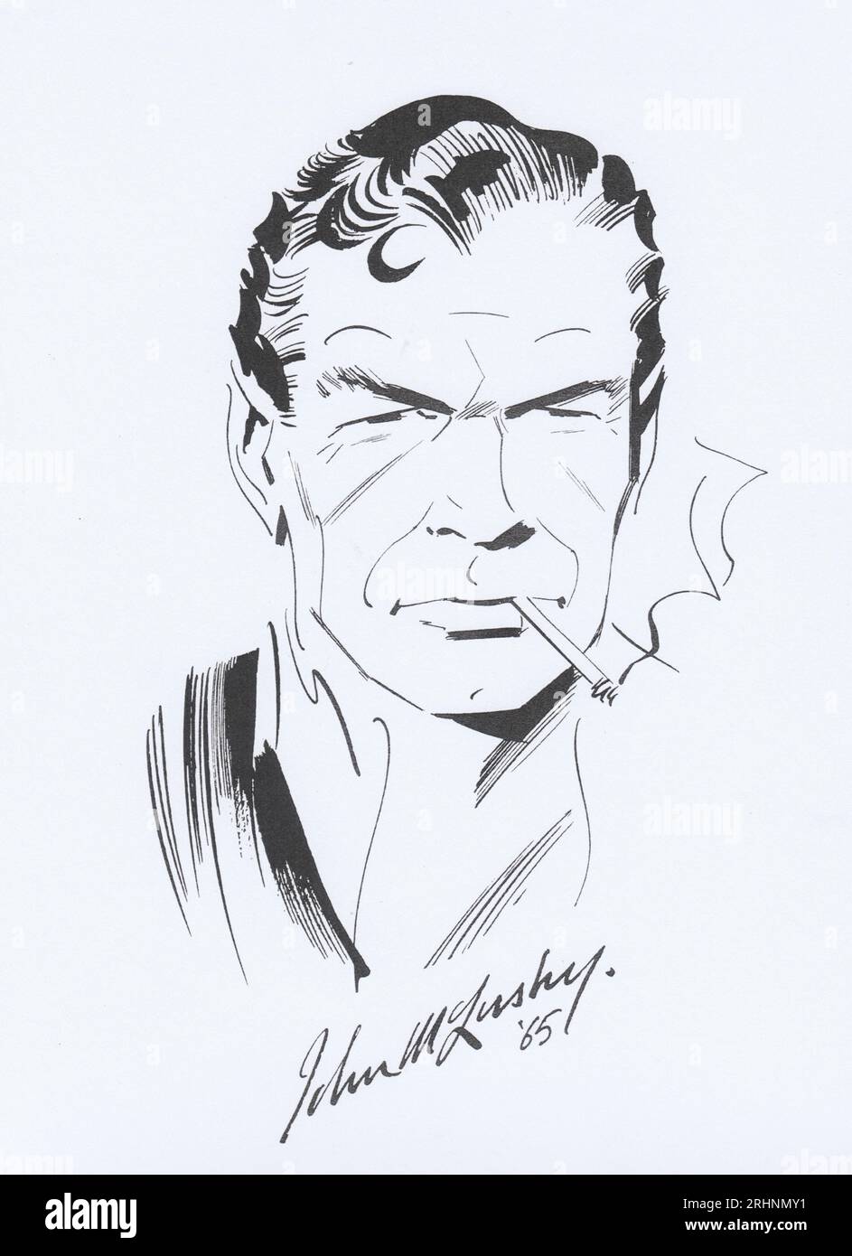 Sean Connery Drawing Cartoon Daily Express Newspaper John McLusky 1965 ...