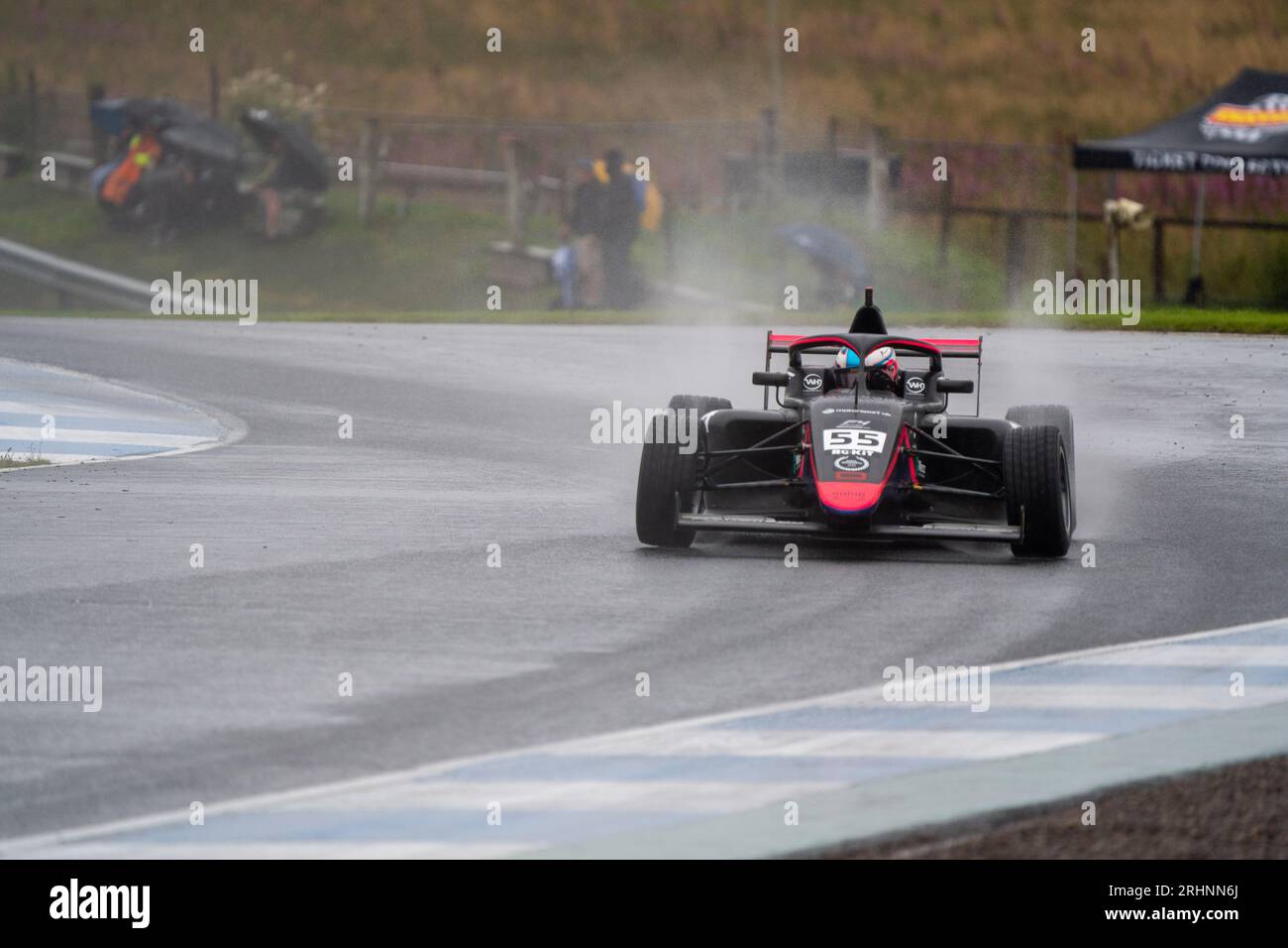 British F4 Dion GOWDA (#55) Rodin Carlin at Knockhill Racing Circuit ...