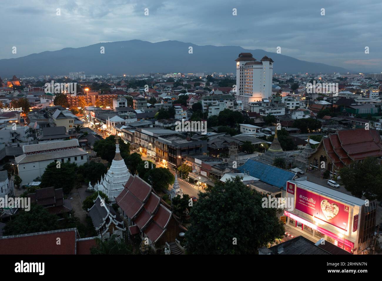 Aerial view Tha-Pha Gate road in Chiangmai, Thailand Stock Photo - Alamy