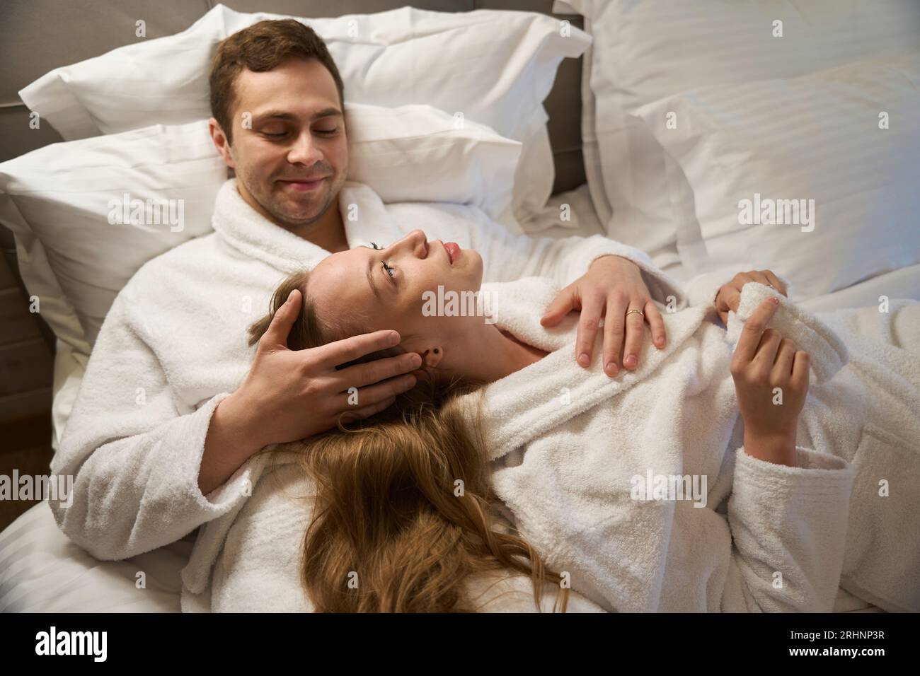 Woman lying on chest beloved hi-res stock photography and images - Alamy