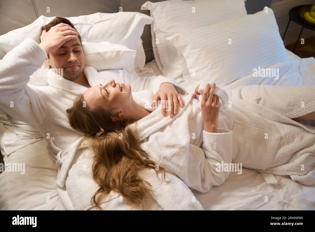 Woman lying on chest beloved hi-res stock photography and images - Alamy
