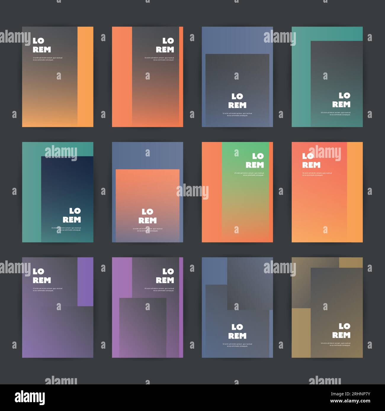 Mega Set of 12 Flyer, Card or Banner Designs with Abstract Orange ...