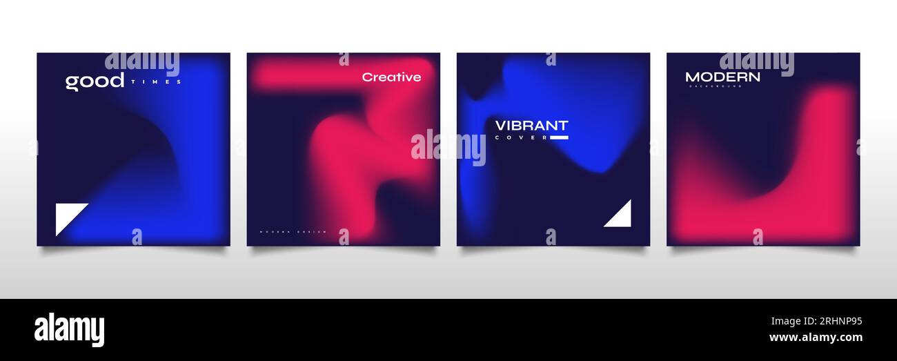Set of Abstract Gradient Cover or Poster Design. Blurred Fluid ...