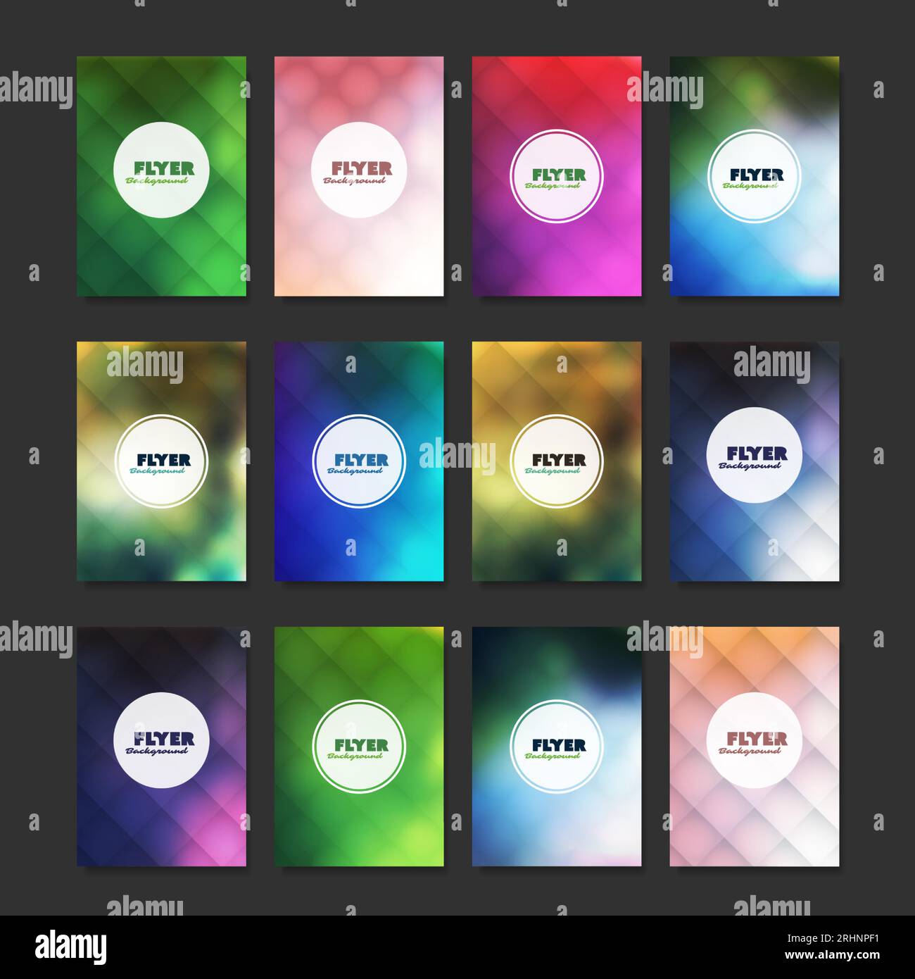 Mega Set of 12 Flyer, Card or Banner Designs with Abstract Colorful ...