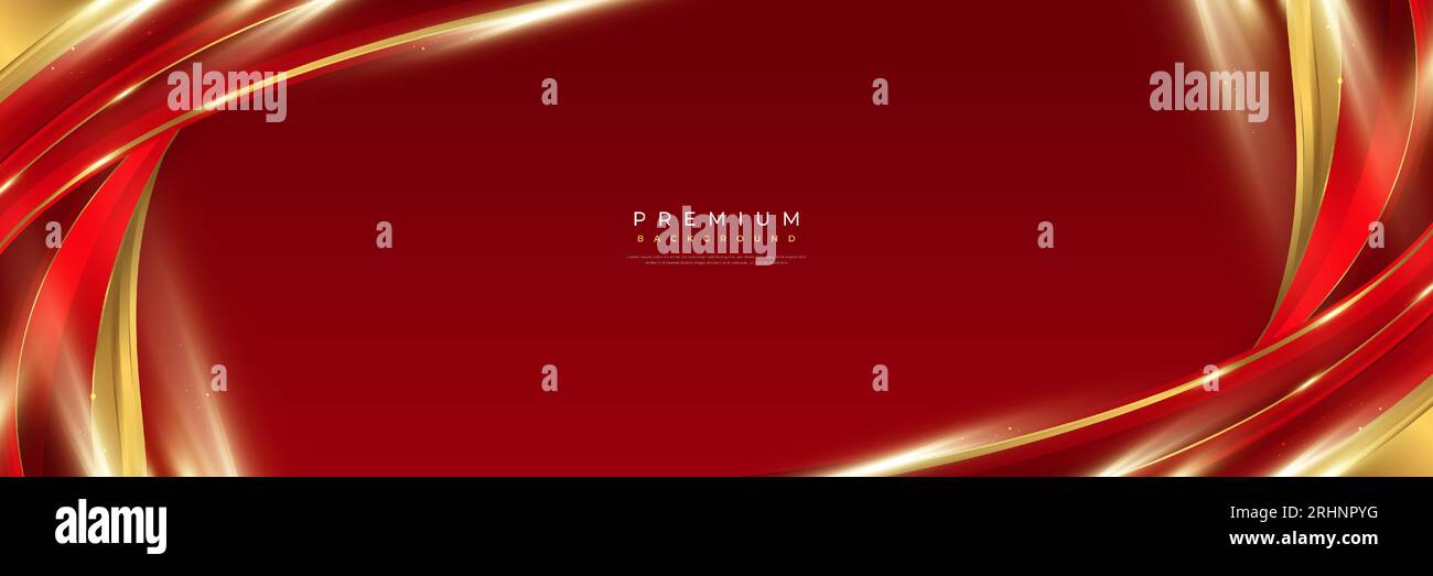 Luxury and Elegant Red and Gold Background with Golden Light and Paper ...