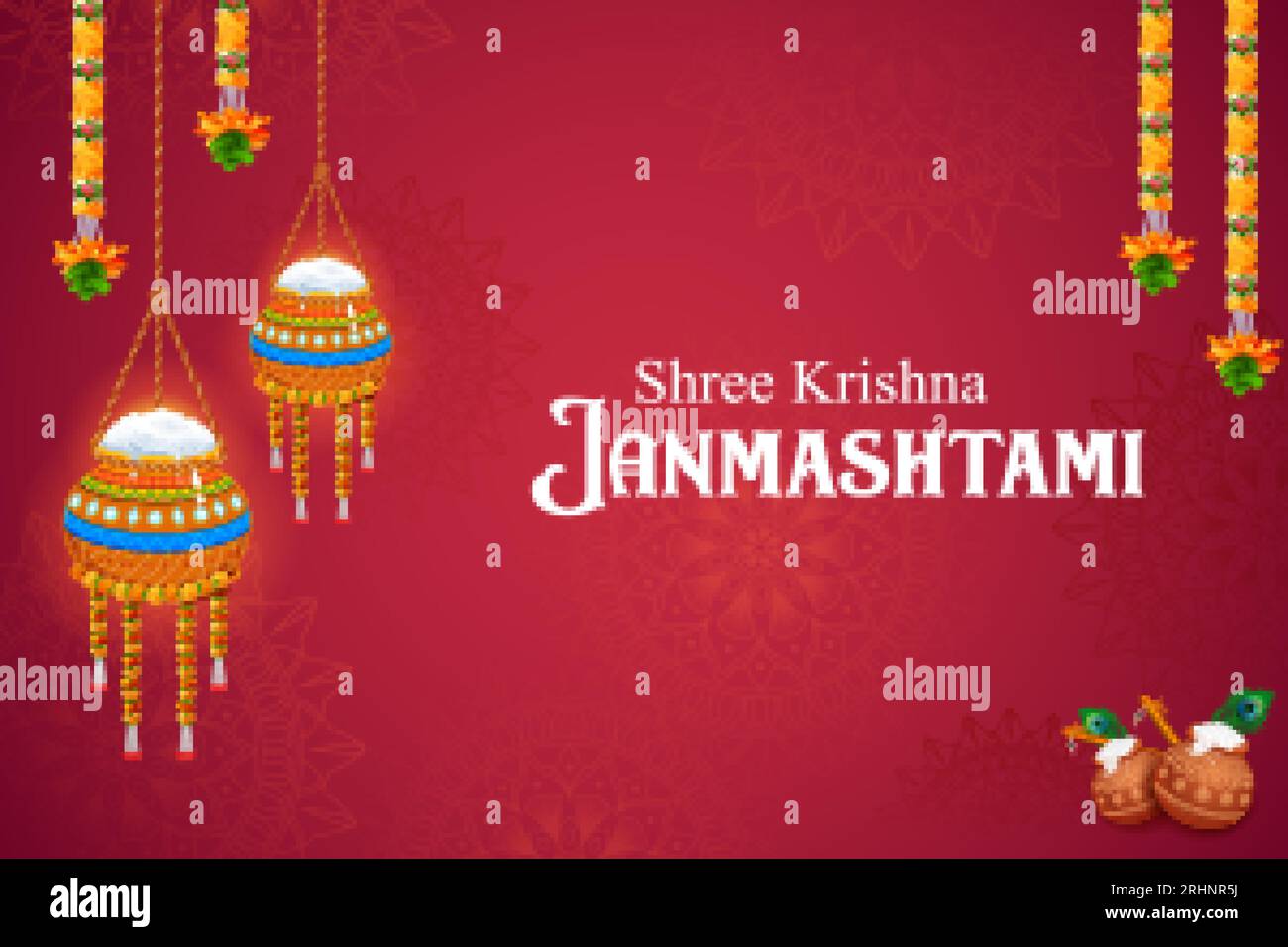 illustration of dahi handi celebration in Happy Janmashtami festival ...