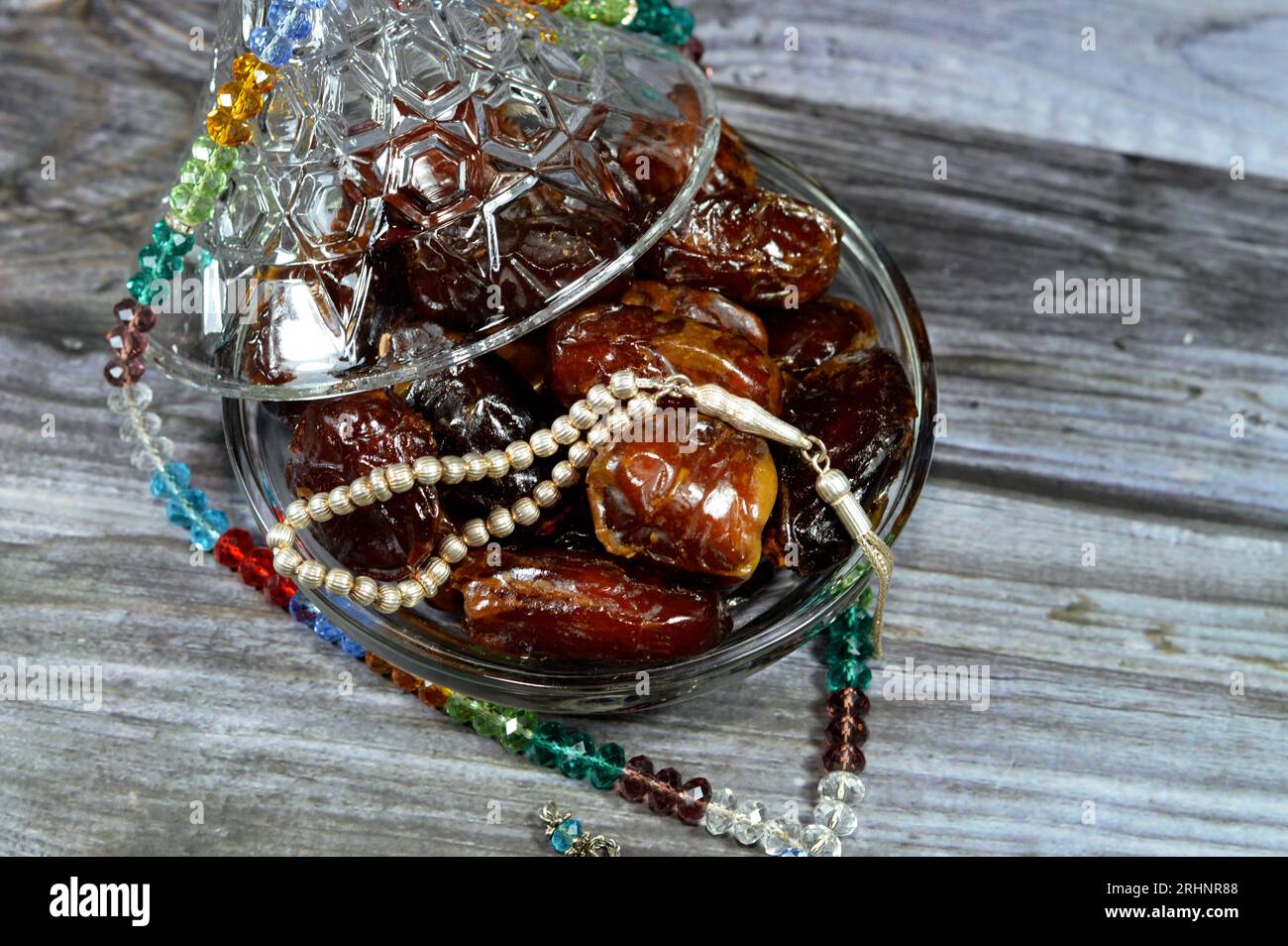 Ramadan background, Ajwa dates, a cultivar of the palm date that is ...