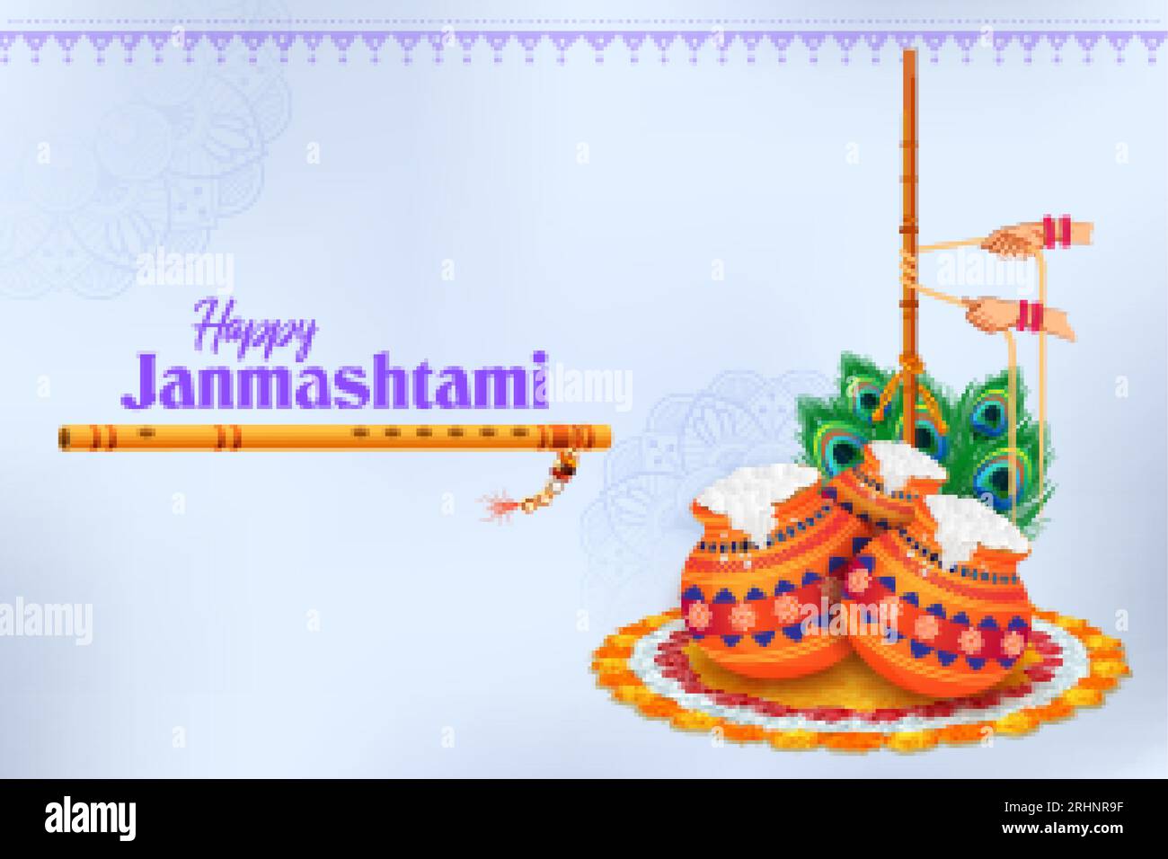 dahi handi celebration in Happy Janmashtami festival background of ...