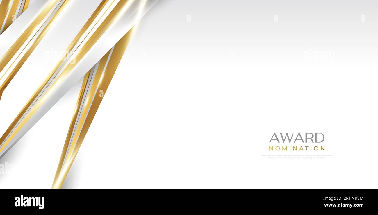 Luxury White and Gold Background with Golden Lines and Paper Cut Style ...