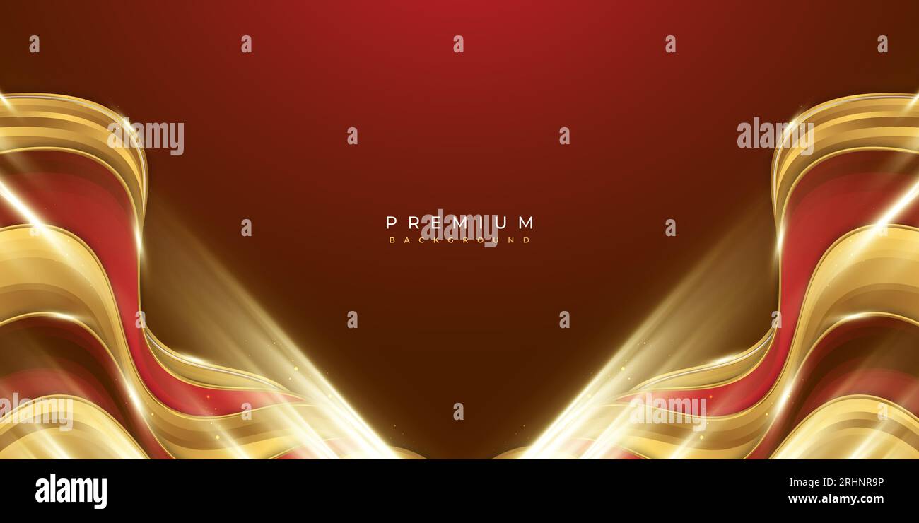 Elegant Red And Gold Background Abstract Red Gold Background Stock