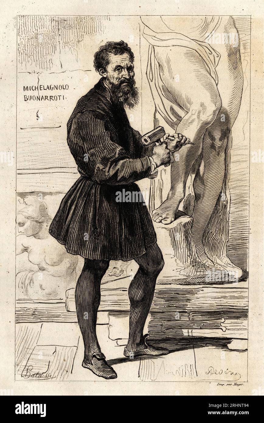 Portrait de Michelangelo di Lodovico Buonarroti Simoni, dit ...