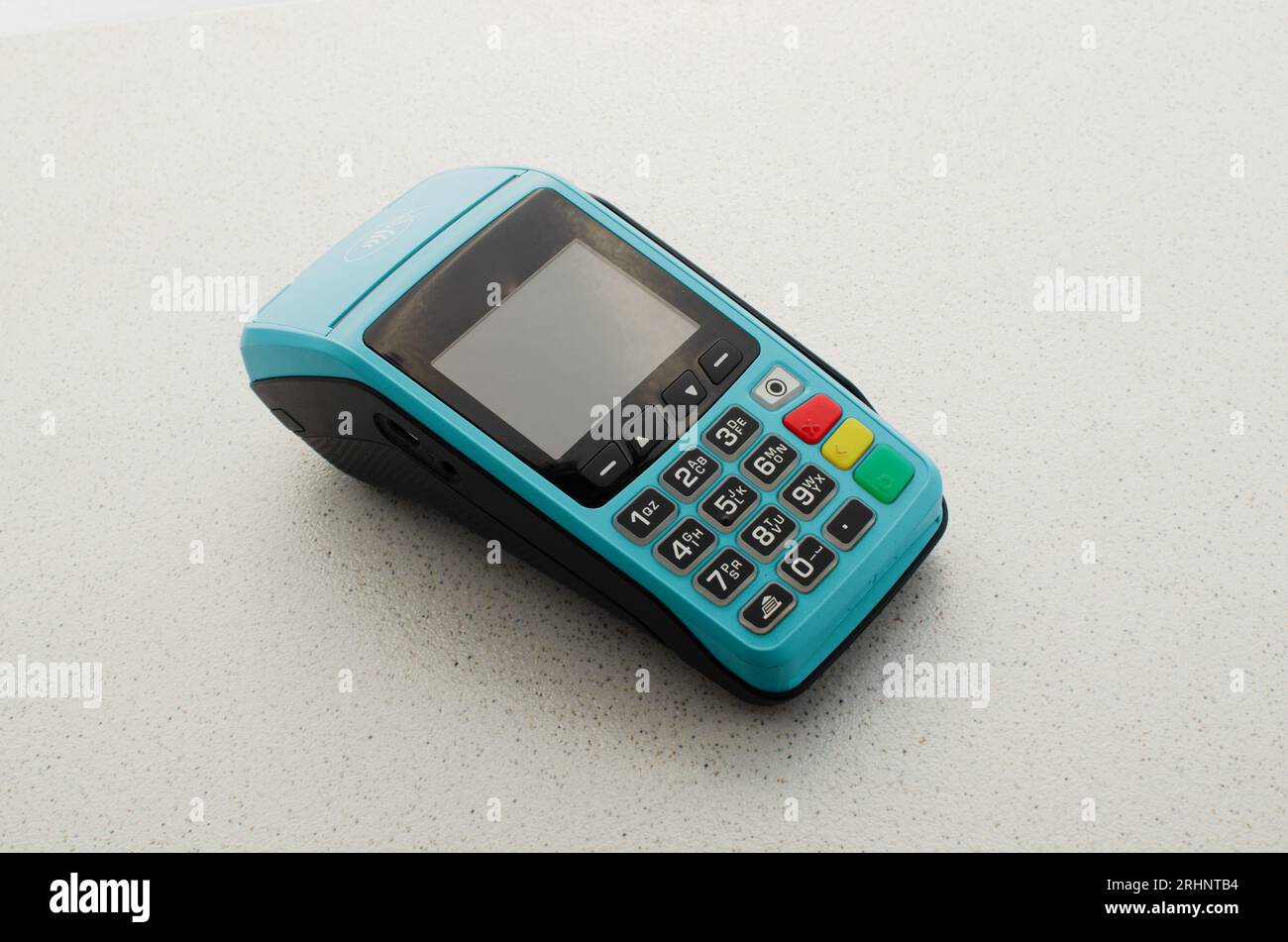 Close-up of a contactless credit card payment device, facilitating fast ...