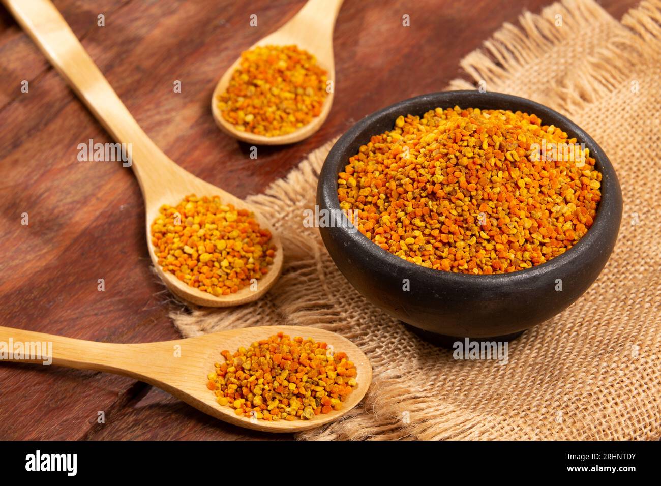 Bee Pollen Grains Natural And Healthy Food; Top View Stock Photo - Alamy