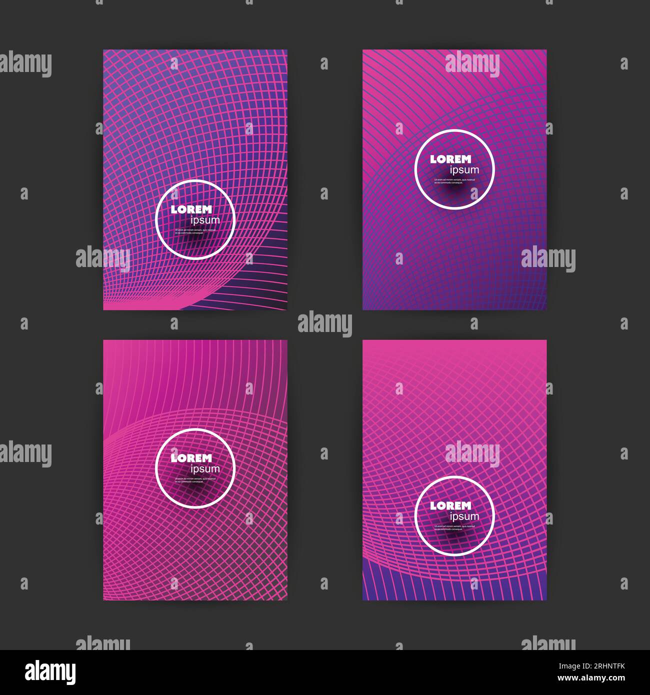 Abstract Colorful Modern Style Patterned Cover Design Set - Applicable ...