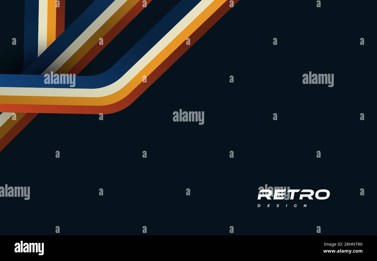Abstract Retro Background with Colorful Lines. 1970's Background Design ...