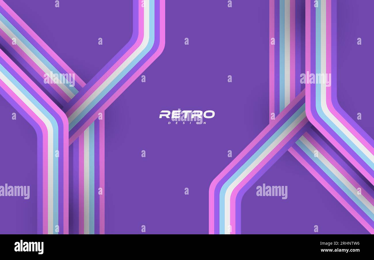 Abstract Retro Background with Colorful Lines. 1970's Background Design ...