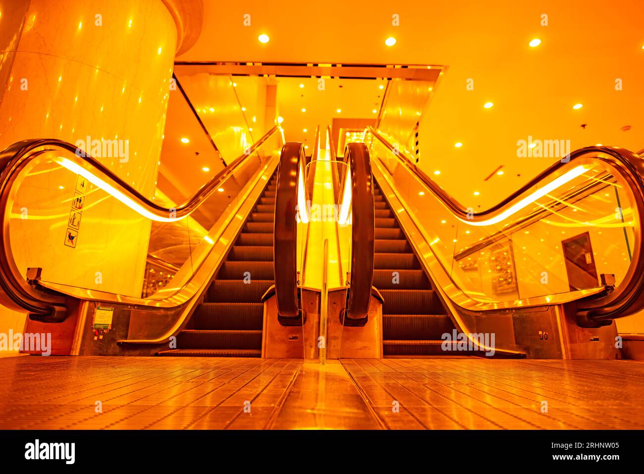 Escalators in luxury hotels Stock Photo - Alamy