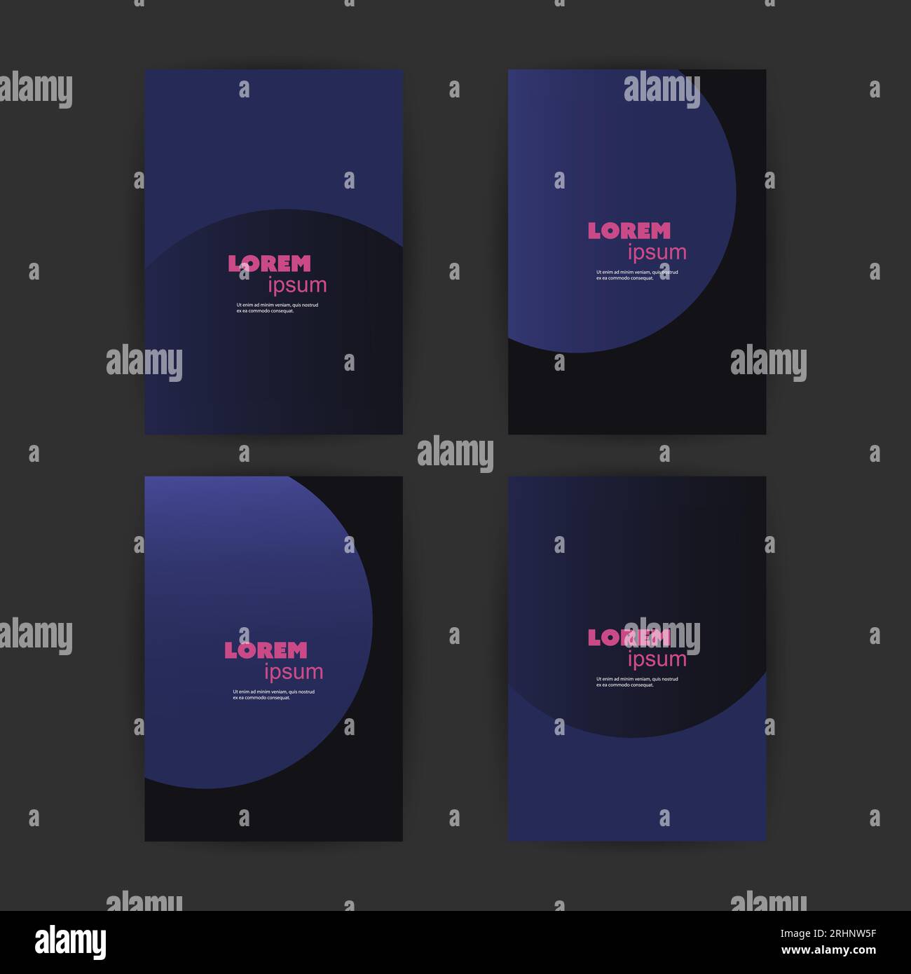 Set of 4 Flyer, Cover, Card or Banner Designs with Abstract Phantom ...