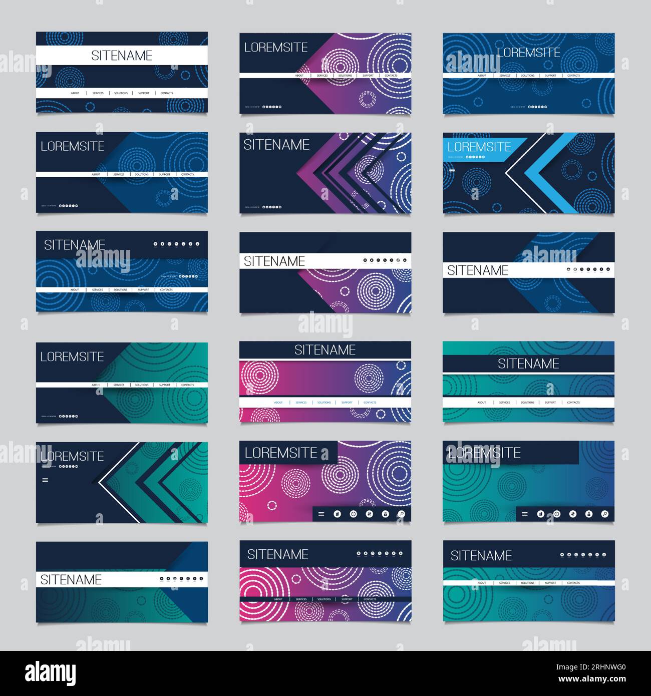 Mega Set of 36 Header, Card or Banner Designs with Abstract Colorful ...