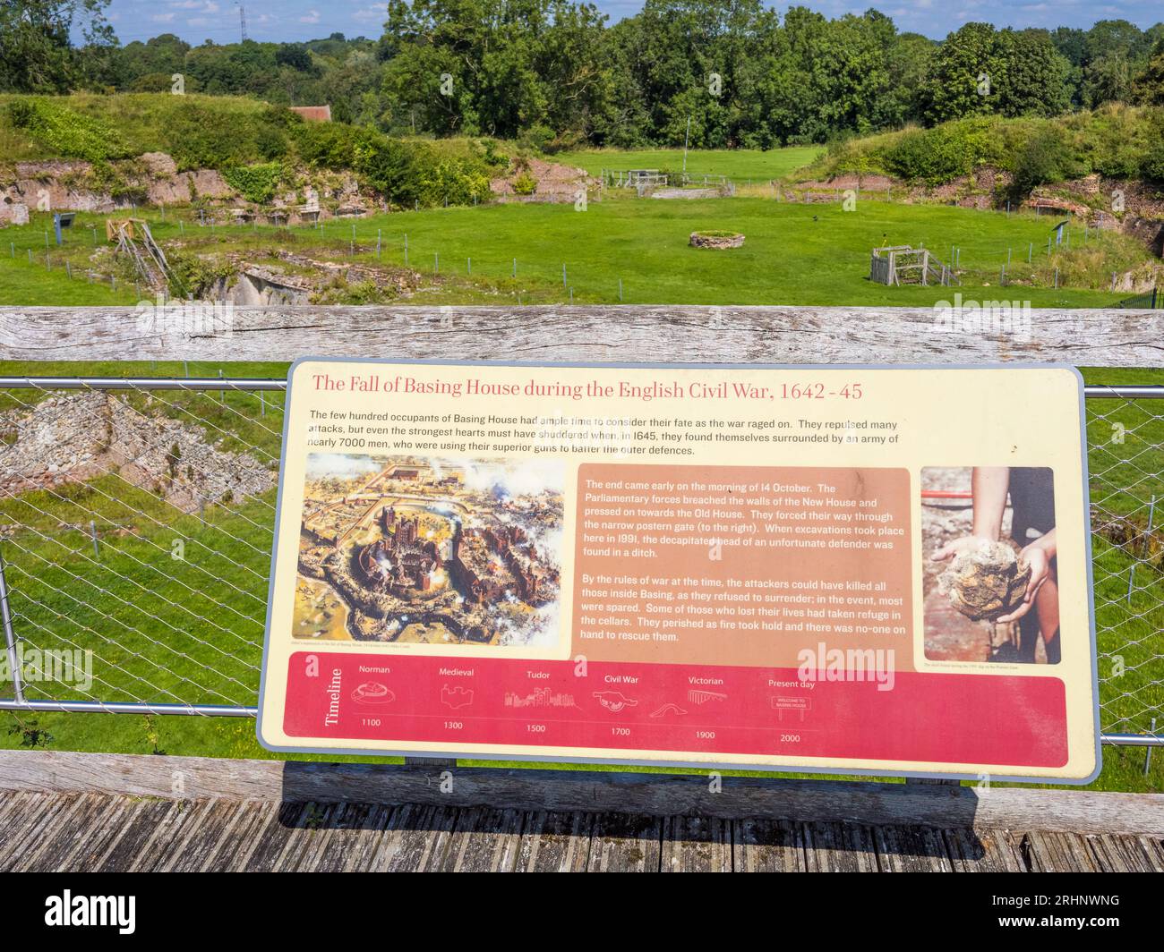 Information Board on the Siege of Basing House, Ruins of Basing House ...