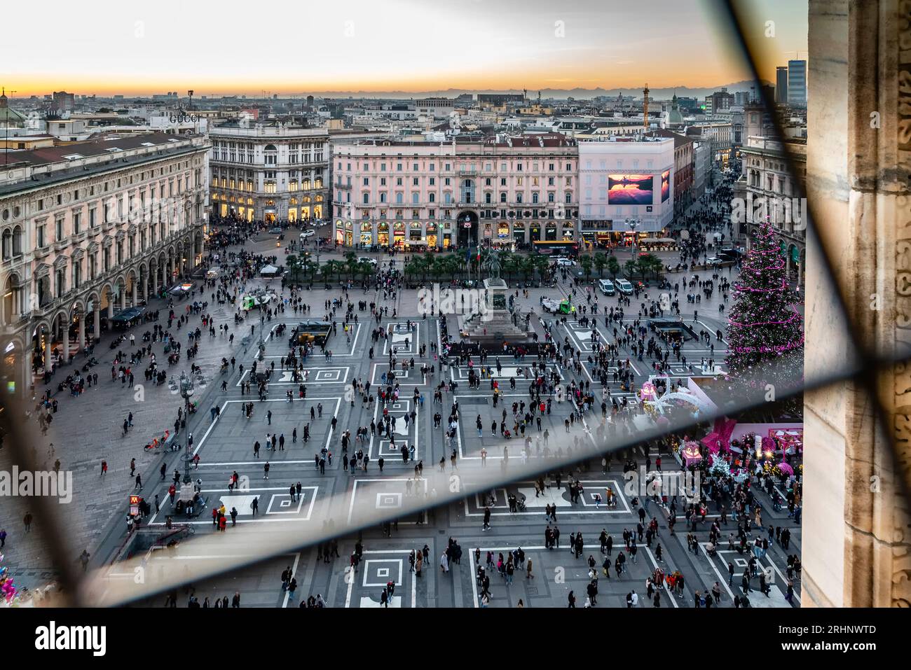 Milan, Italy - 5th Jan 2023: Aerial view of the Cathedral Square taken ...