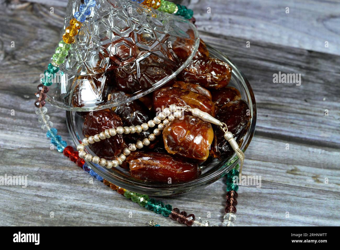 Ramadan background, Ajwa dates, a cultivar of the palm date that is ...