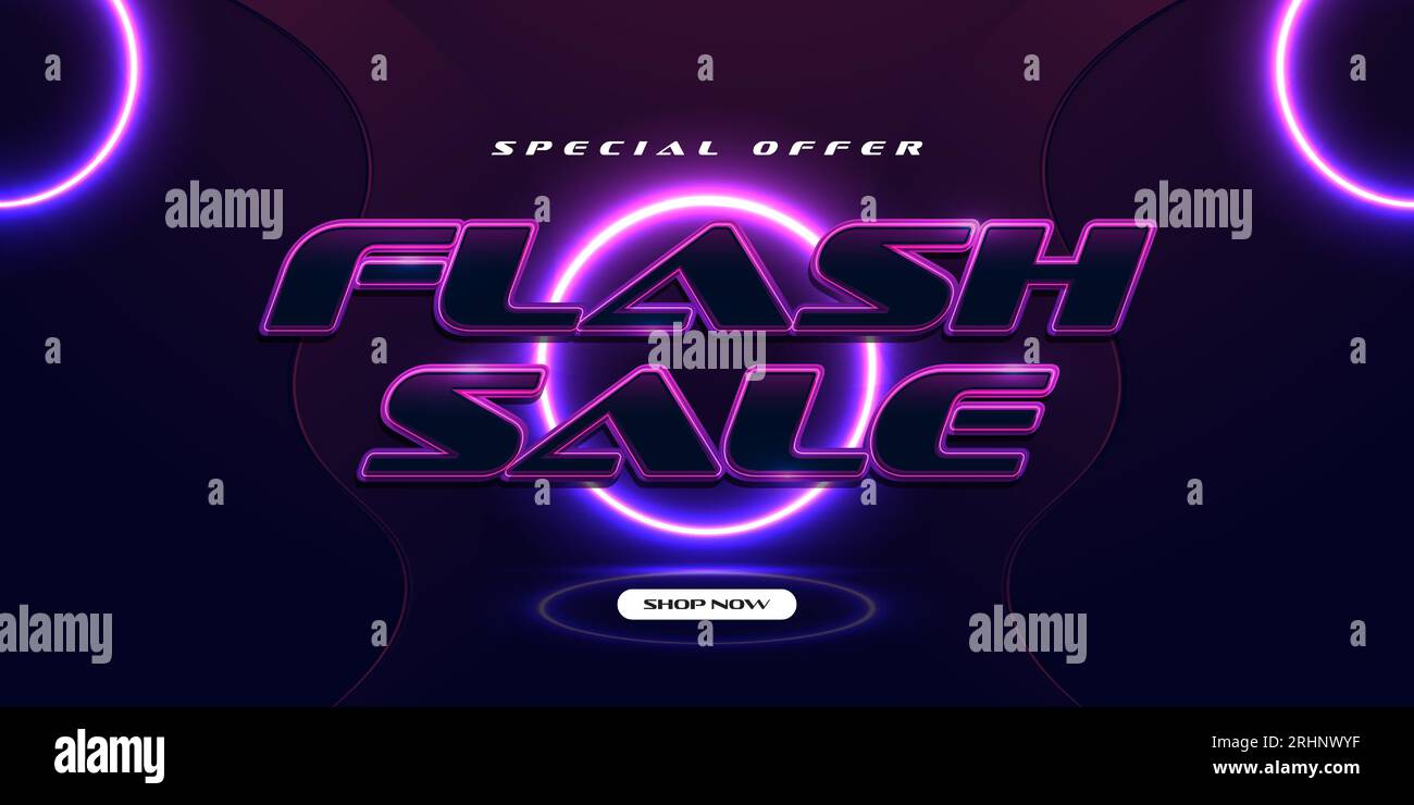 Neon sale flash sale Stock Vector Images - Alamy