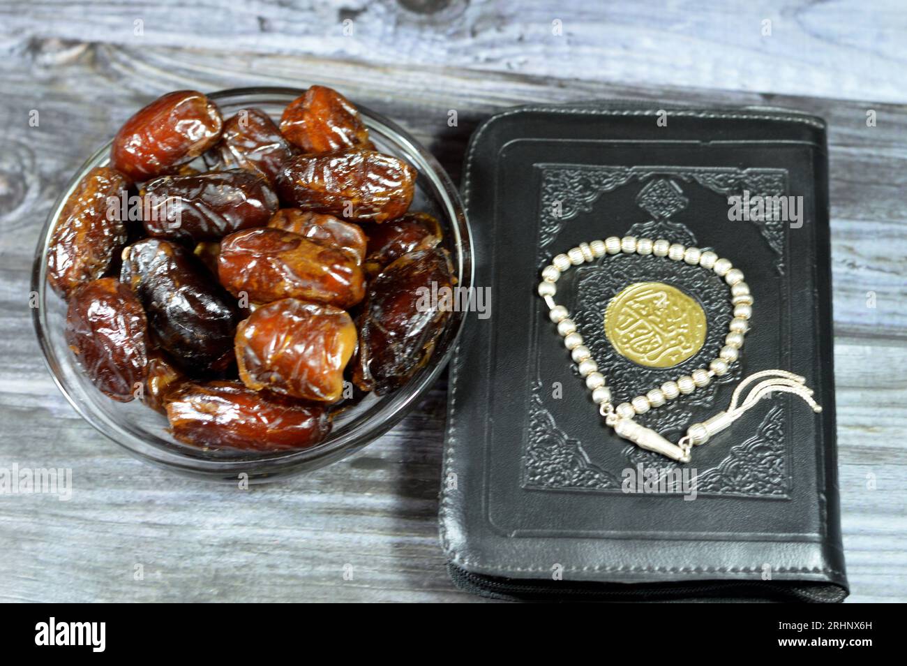 Ramadan background, Ajwa dates, a cultivar of the palm date used in ...