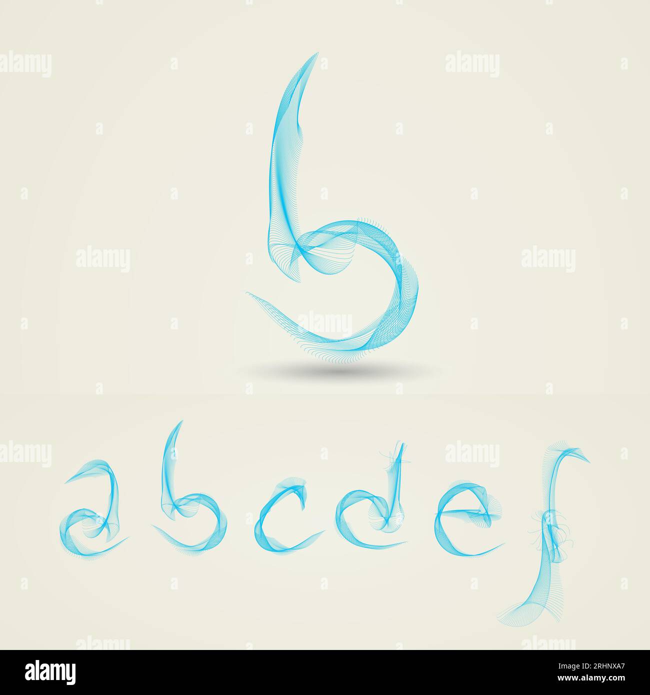 Wavy Alphabet Letters - Abstract Design Stock Vector Image & Art - Alamy