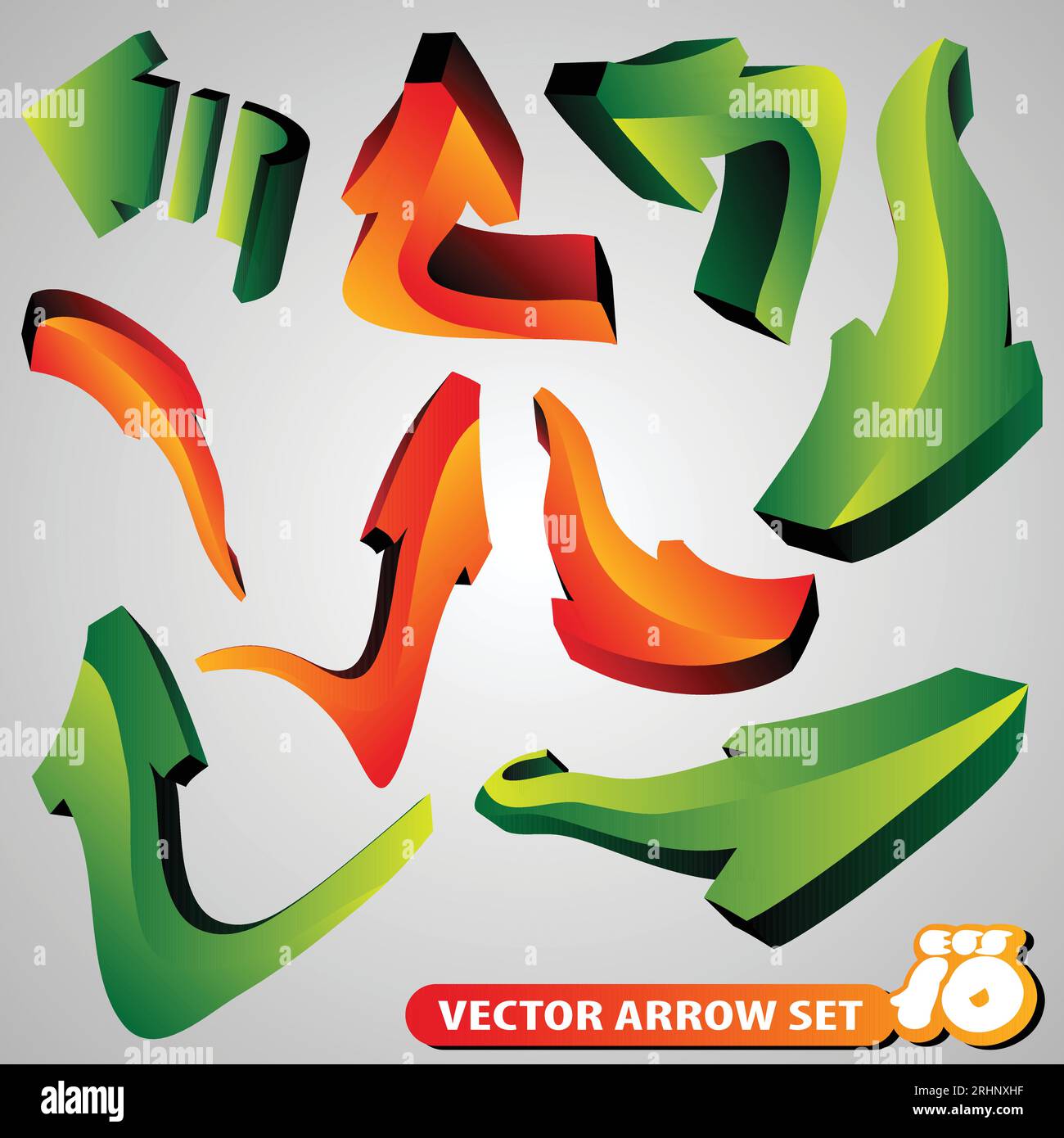 3d red curved arrow shadow Stock Vector Images - Alamy