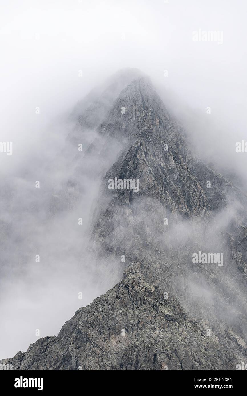The devil's mountain wrapped by fog, Italy landscape Stock Photo - Alamy