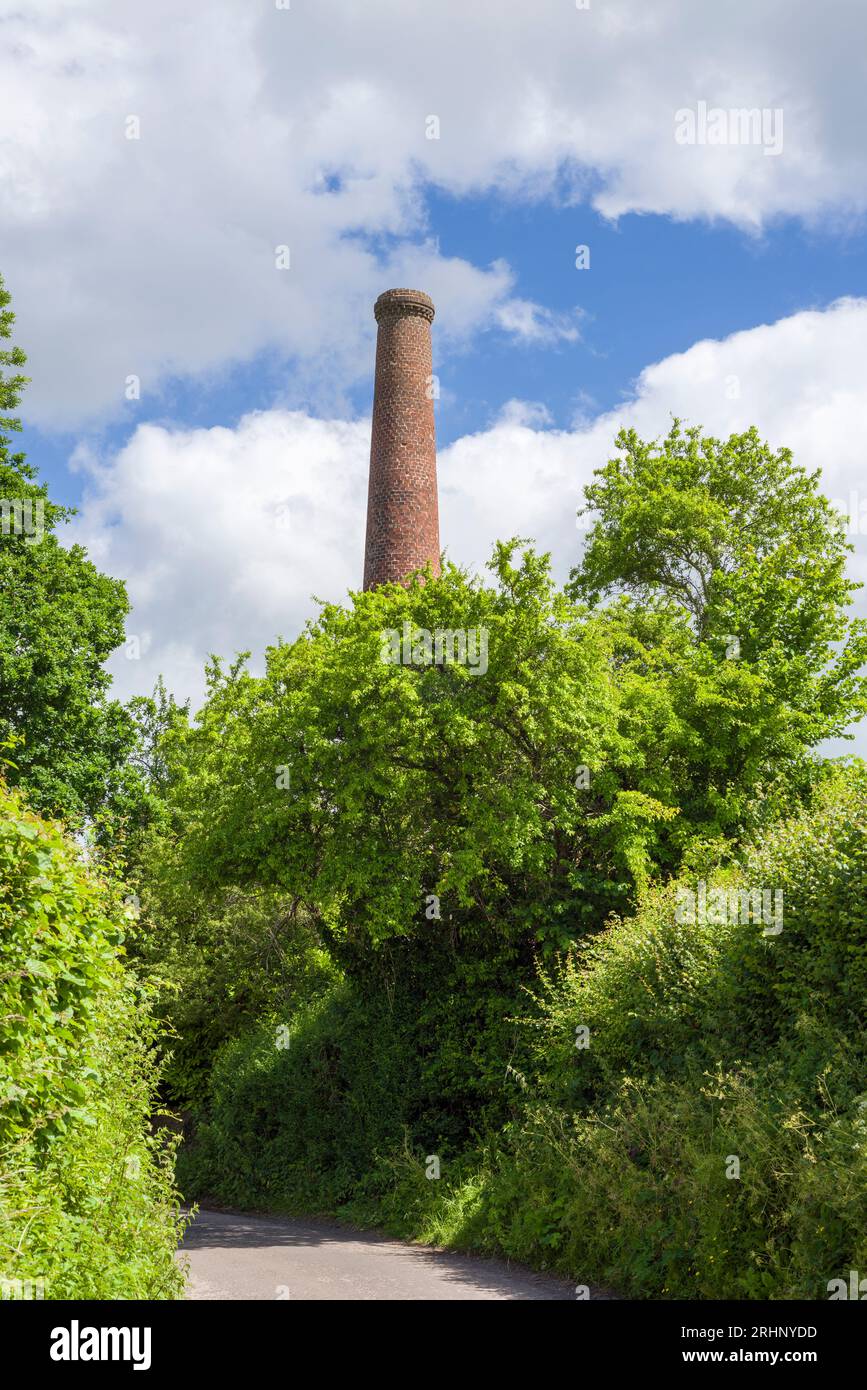 An old chimney near Ubley and Blagdon Lake, the only remains of a ...