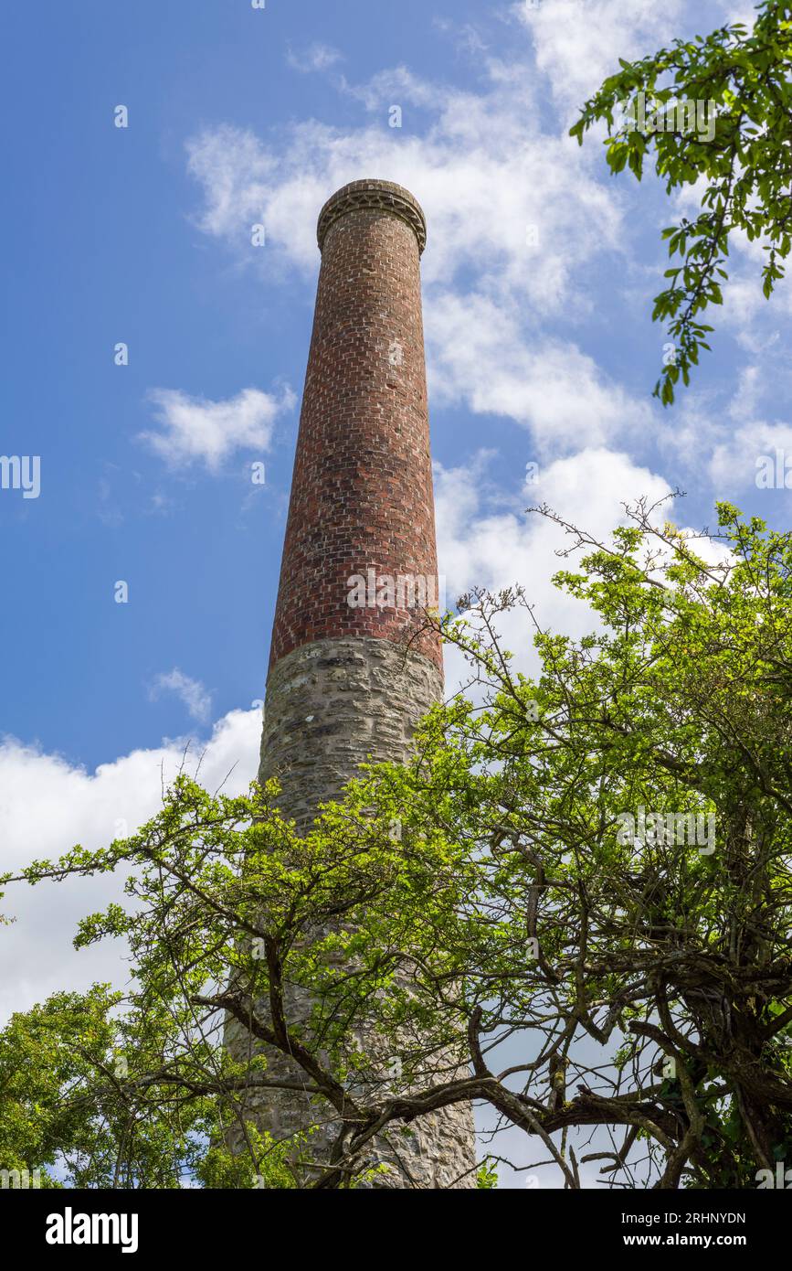 An old chimney near Ubley and Blagdon Lake, the only remains of a ...