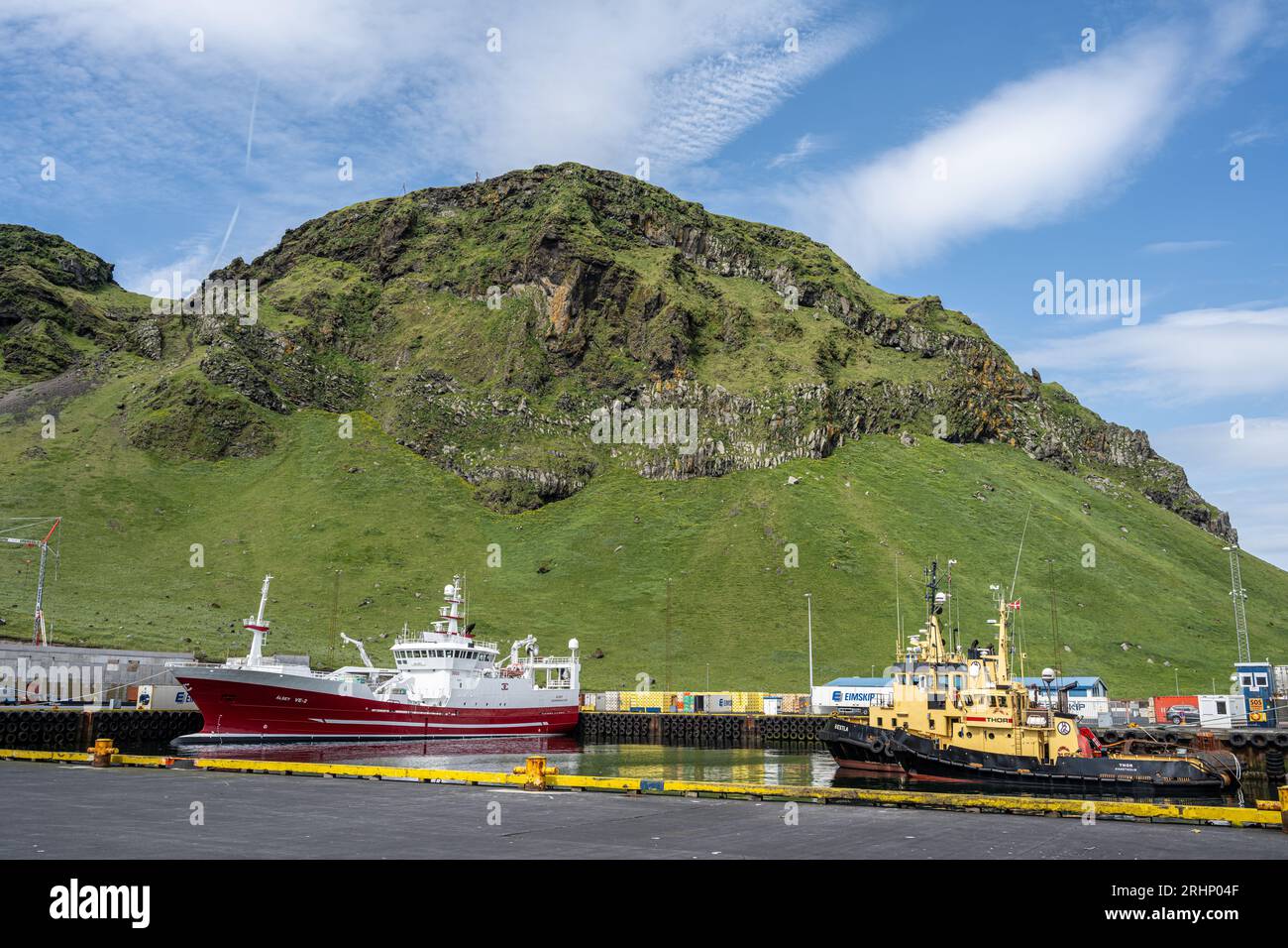 Vestmannaeyjabær Harbour, Heimaey island, Vestmannaeyjar, Iceland Stock ...