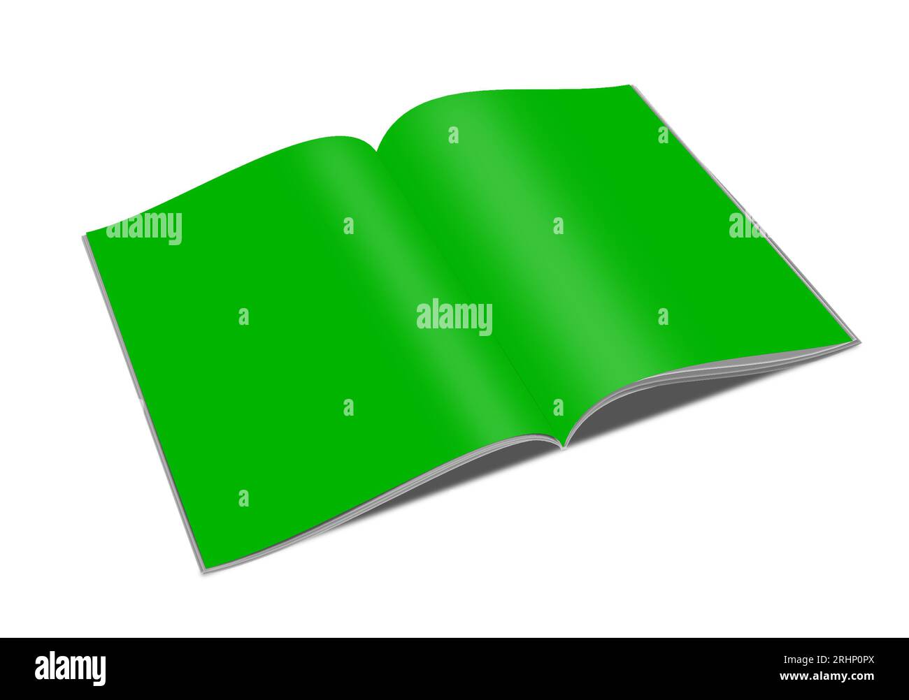 Green magazine blank template for presentation layouts and design. 3D ...